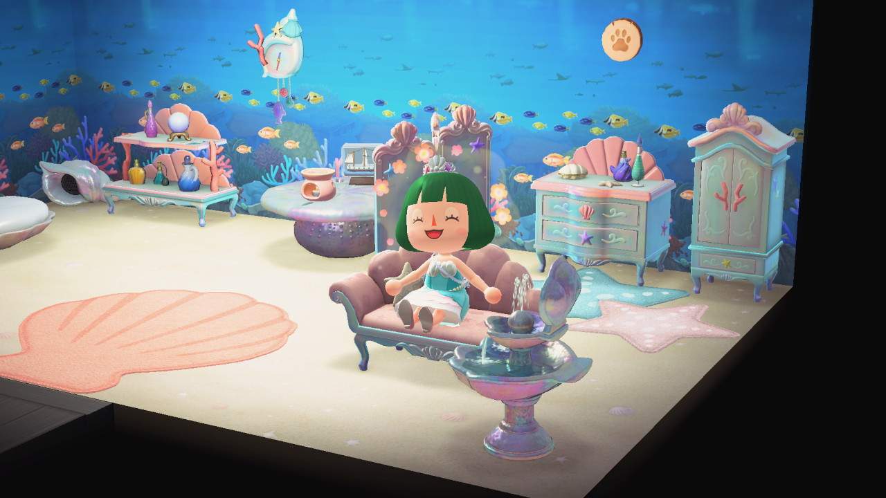 Solve ACNH Mermaid Room jigsaw puzzle online with 252 pieces