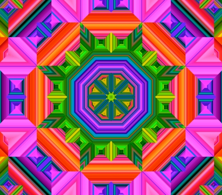 Solve Tricky Trippy Shapes jigsaw puzzle online with 16 pieces