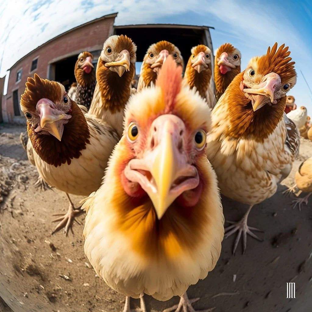 Jigsaw Puzzle | Chickens watching you | 49 pieces | Jigidi