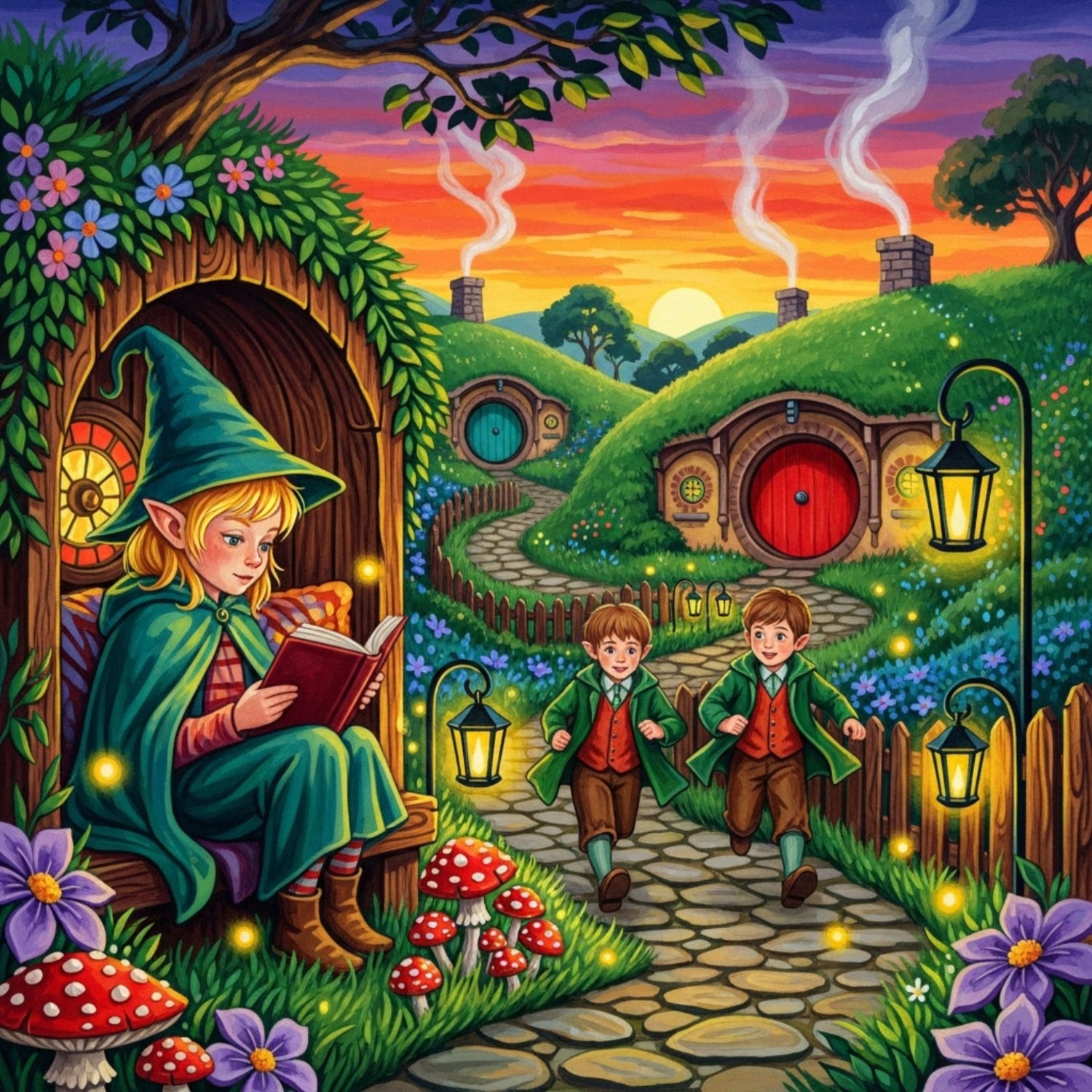 Solve Story Time In Hobbitville. From 9-600 Pieces. jigsaw puzzle ...