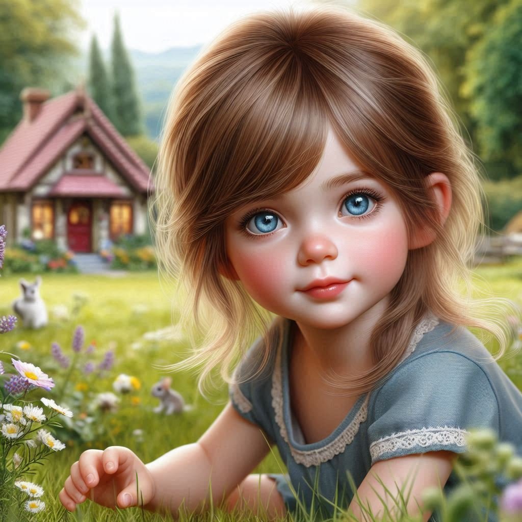 Solve Little Girl by Elizabeth jigsaw puzzle online with 49 pieces