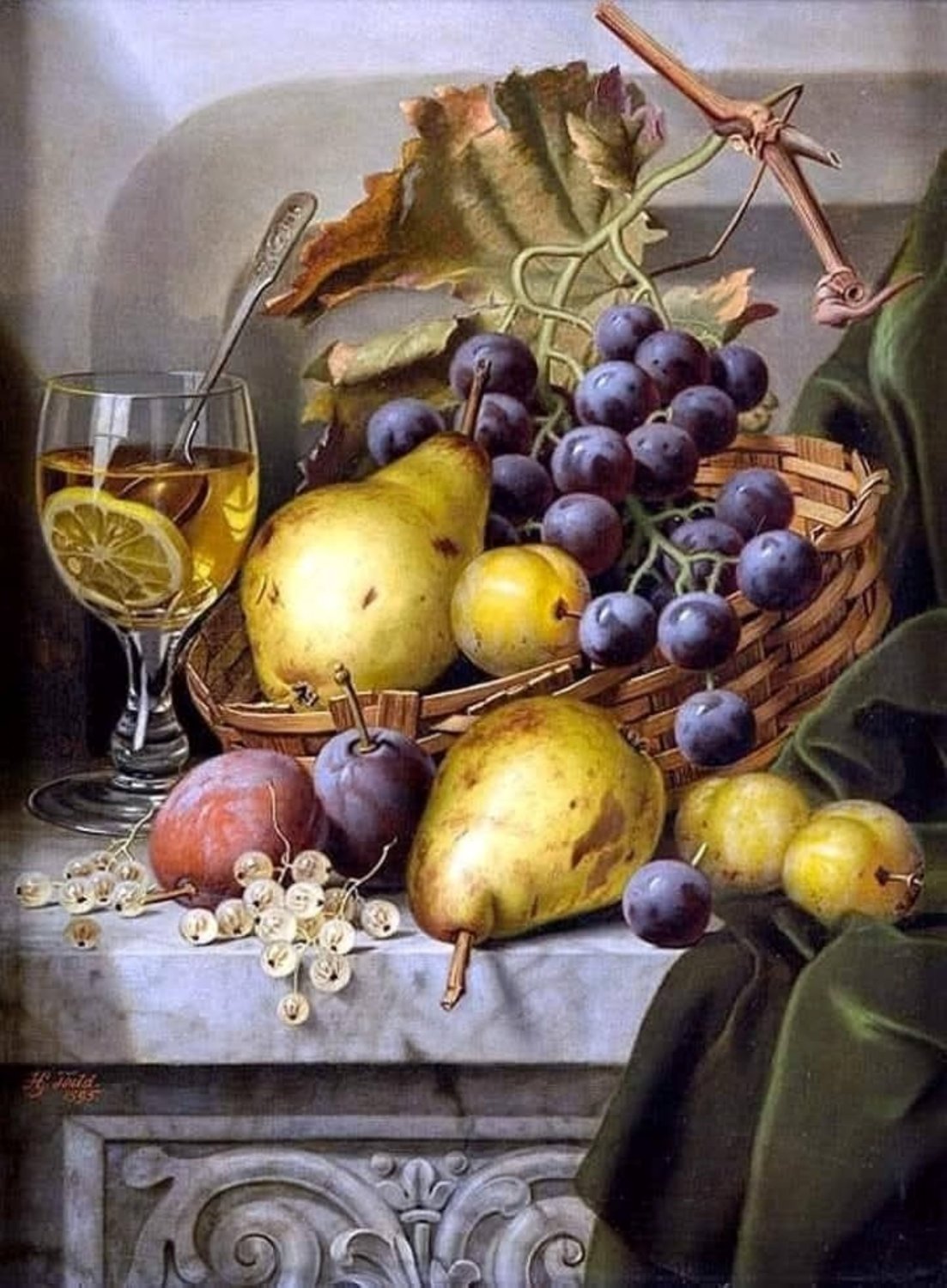 Solve Still Life of Fruit and Wine ~ Gyula Boros (Hungarian, 1950 ...