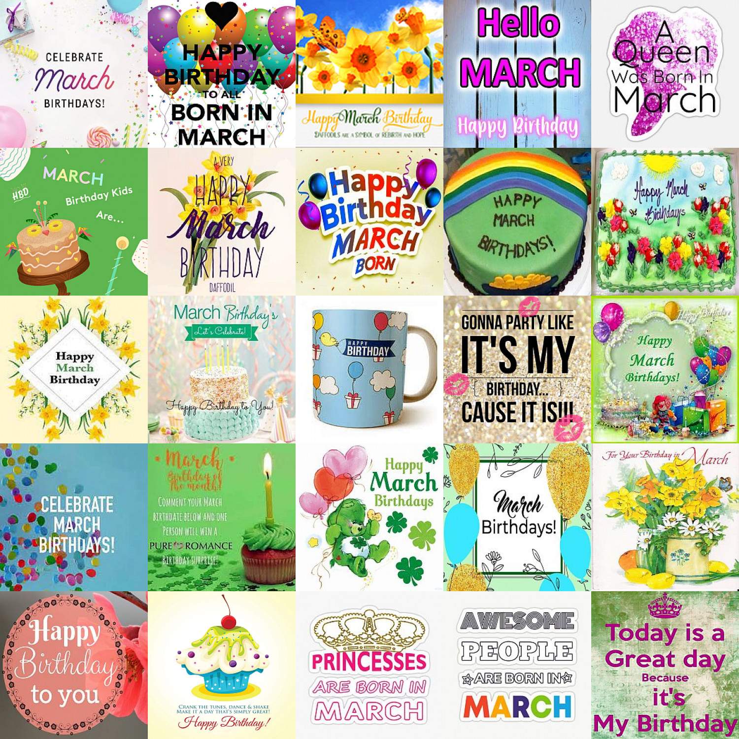 Solve March Birthdays jigsaw puzzle online with 324 pieces