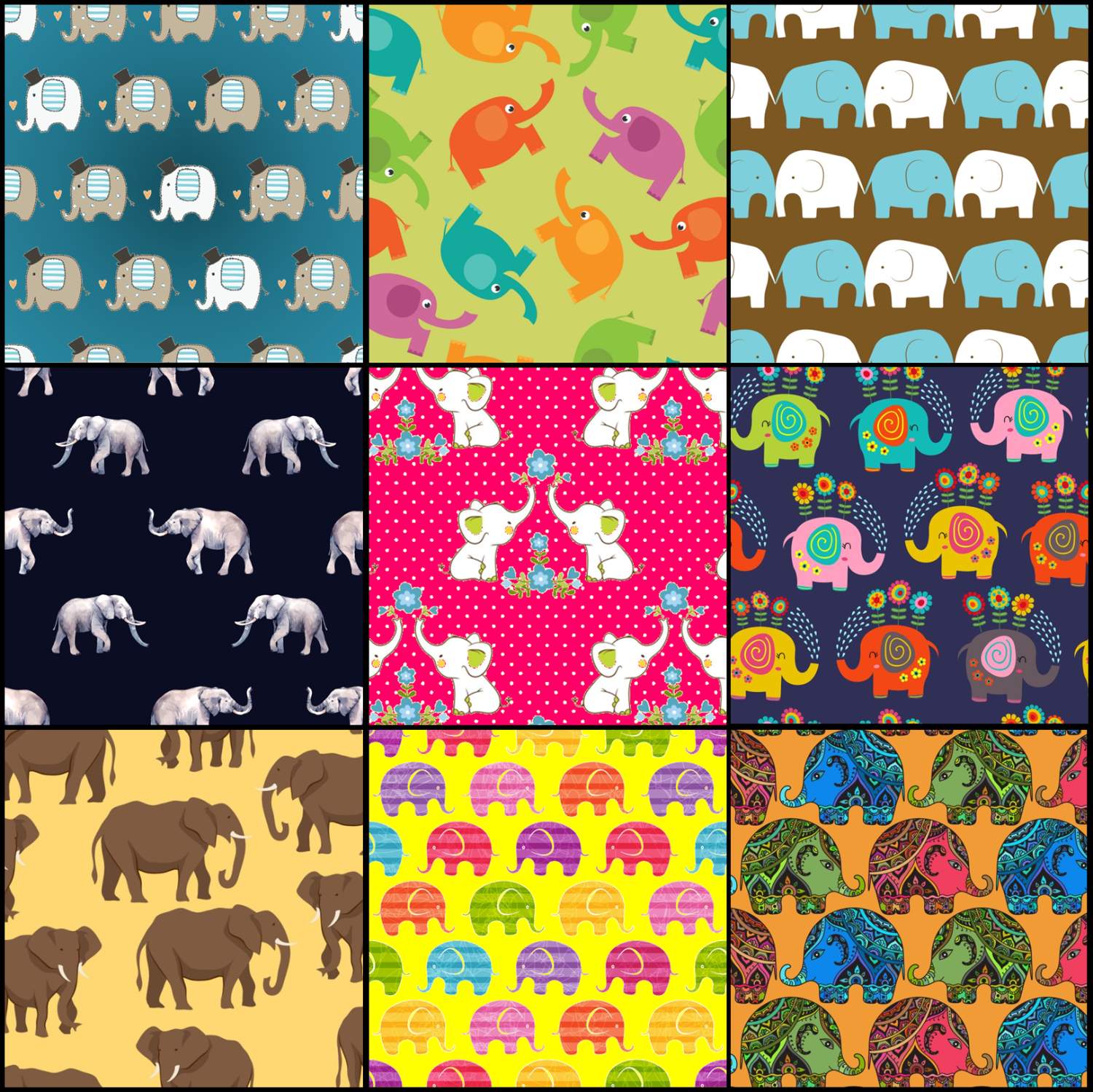 Jigsaw Puzzle | Elephant patterns | 144 pieces | Jigidi