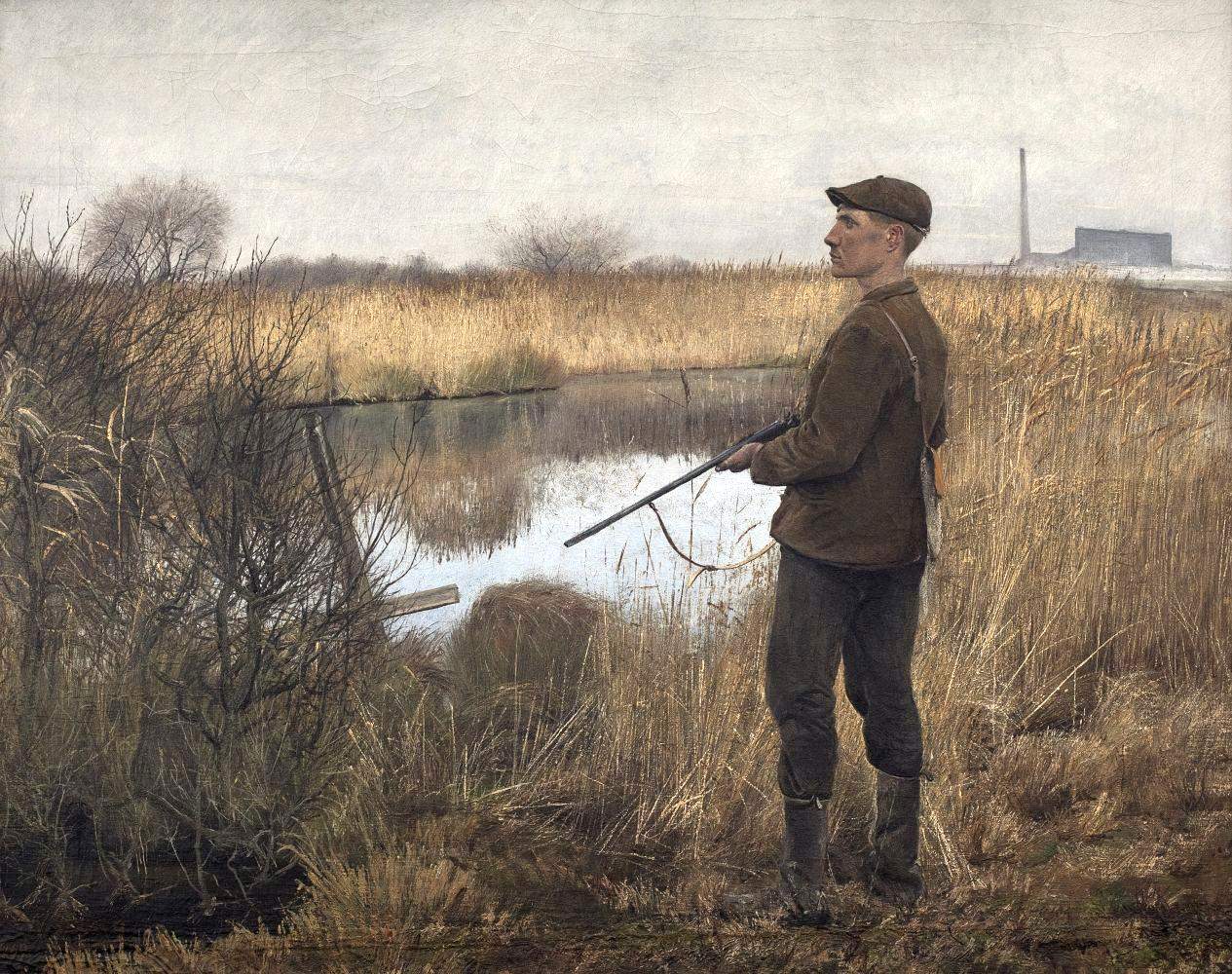 Solve The hunter in the bog Painting by Laurits Andersen Ring (1854 ...