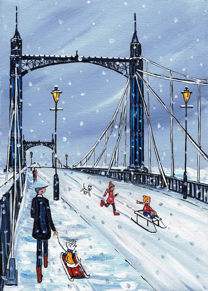 Solve Snowy bridge jigsaw puzzle online with 204 pieces