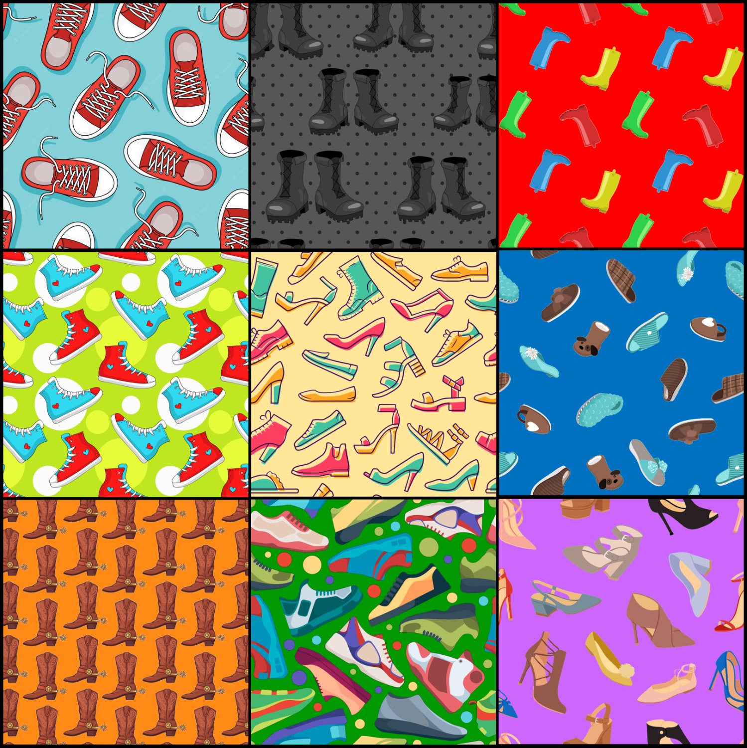 Solve Shoe patterns 3 jigsaw puzzle online with 144 pieces