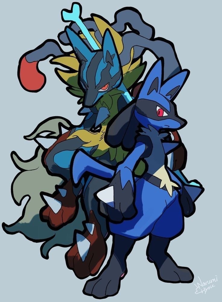 Solve lucario and his mega evolution jigsaw puzzle online with 192 pieces