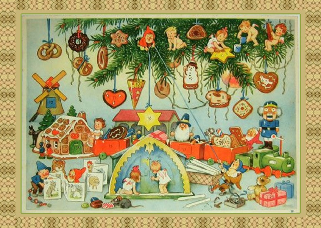 Solve Christmas Elves and Angels jigsaw puzzle online with 48 pieces
