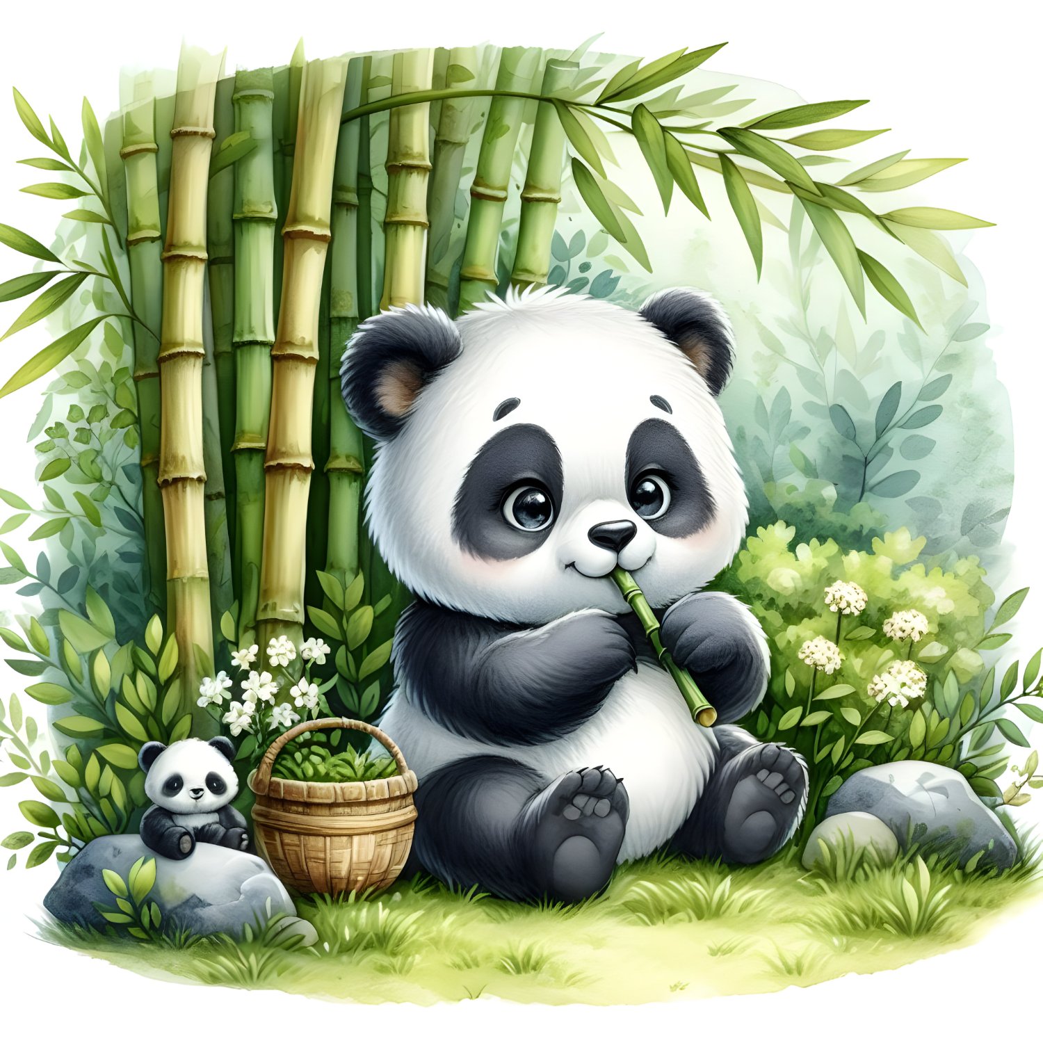 Solve Panda in Bamboo Patch jigsaw puzzle online with 256 pieces