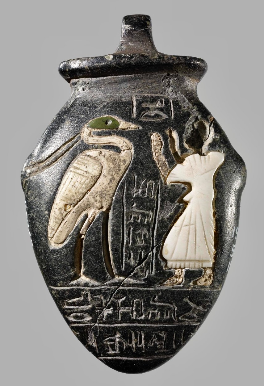 Solve 18th Dynasty Name Bead, Inlaid Glass Scene of Ay Adoring Benu ...