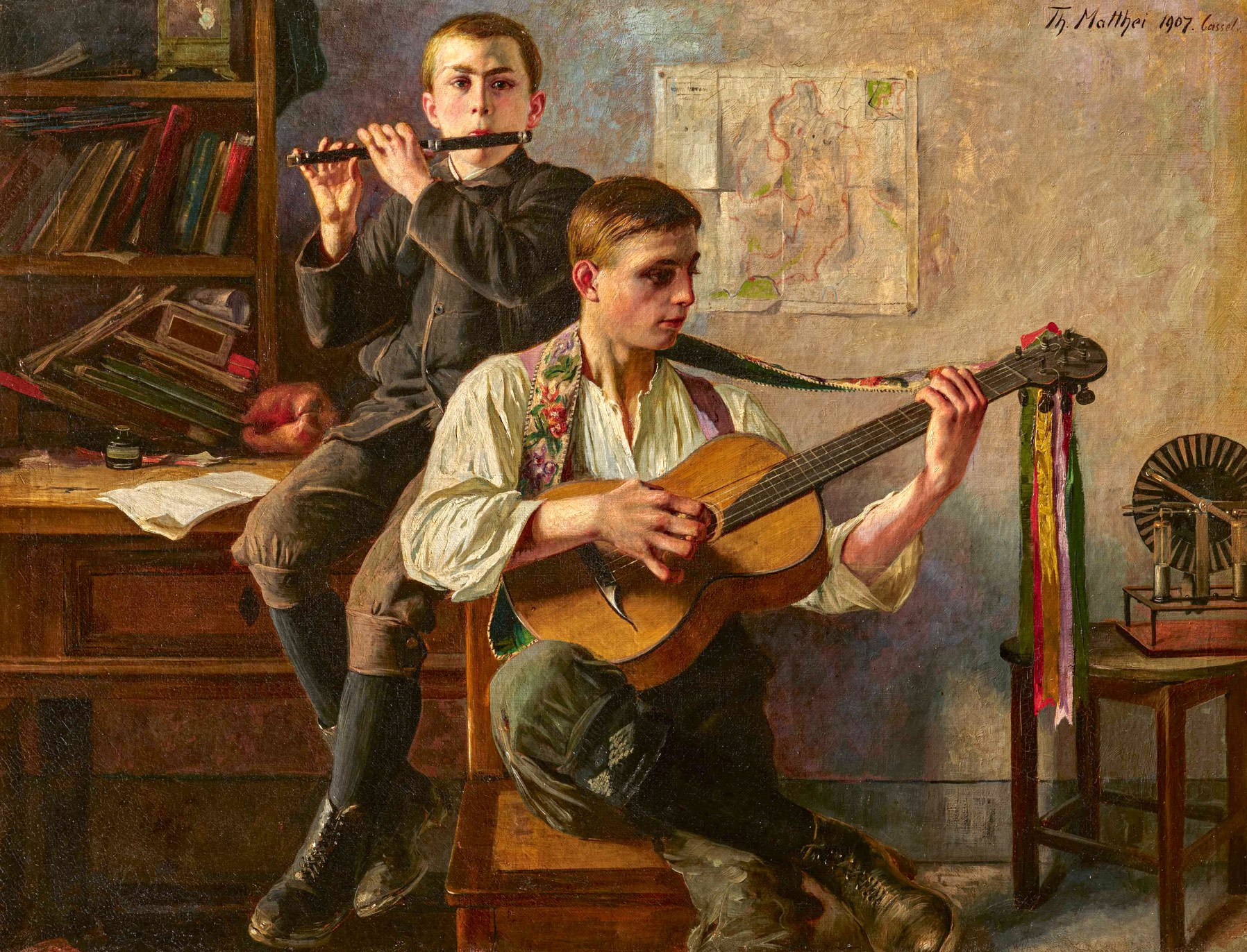 Solve Two Musical Brothers (1907) jigsaw puzzle online with 63 pieces