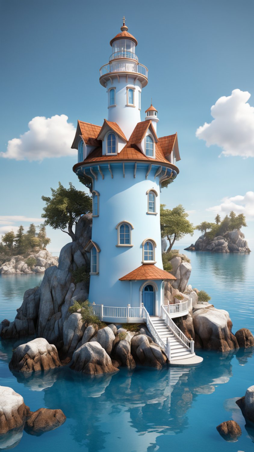 Solve Fantasy Lighthouse jigsaw puzzle online with 198 pieces