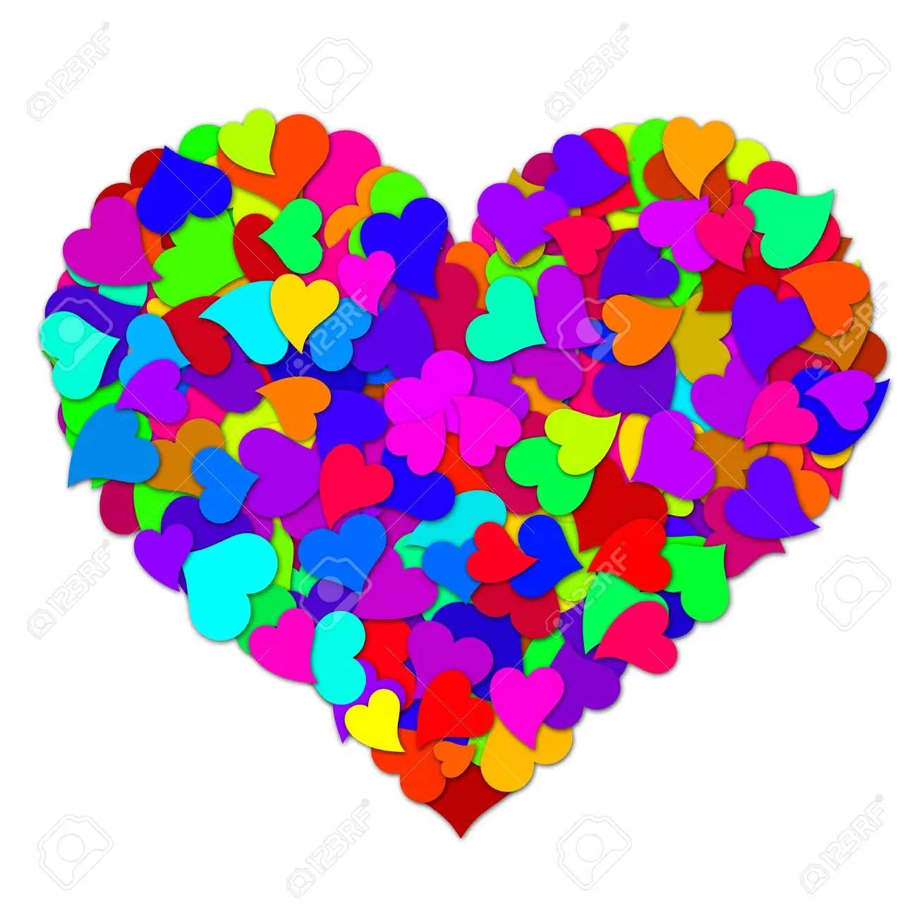 Solve Colored Hearts jigsaw puzzle online with 196 pieces