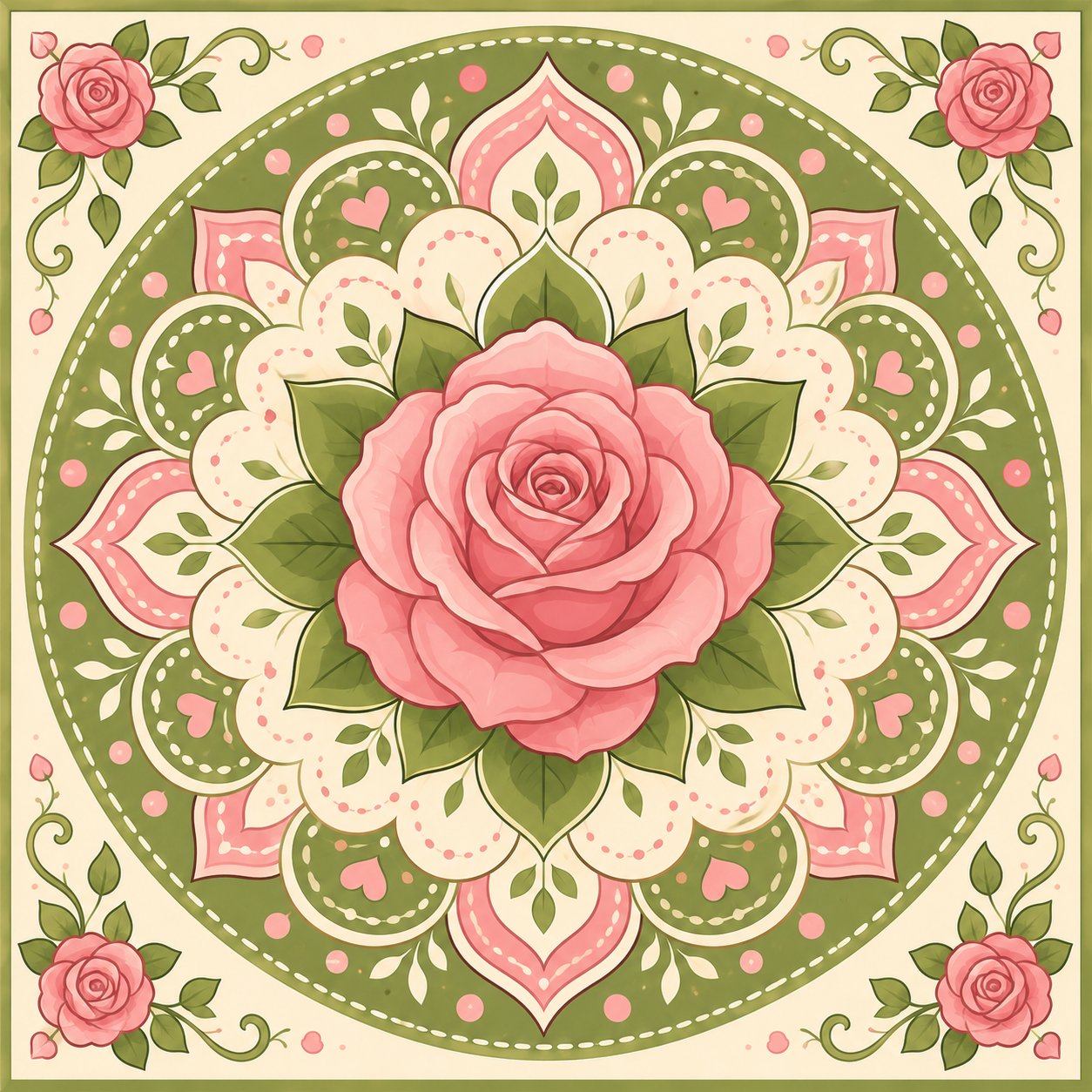 Jigsaw Puzzle | 64 pieces | Rose Mandala | Jigidi