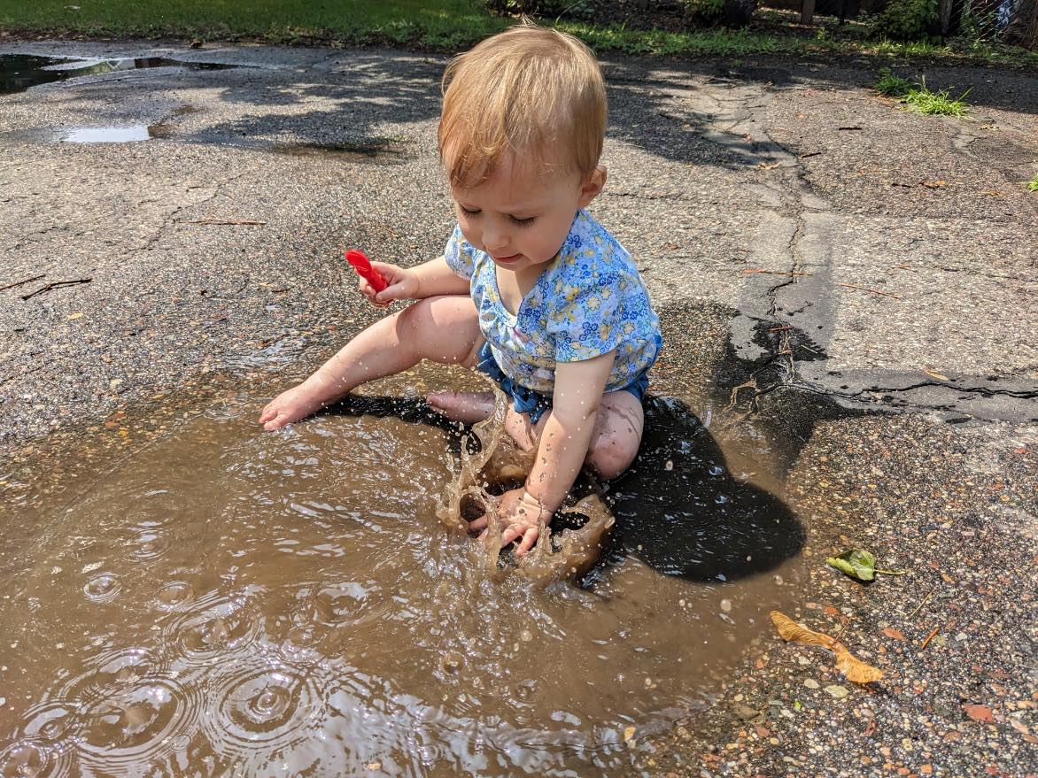 Solve Splish splash -- a muddy puddle jigsaw puzzle online with 20 pieces