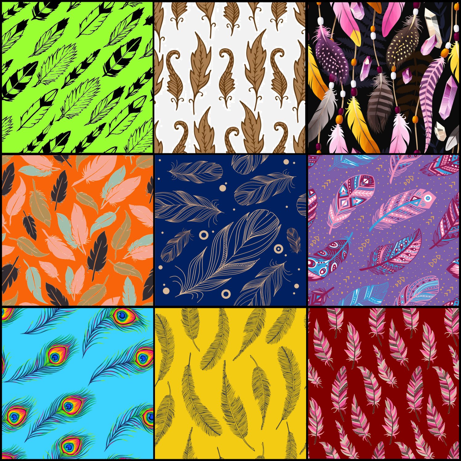 Solve Feather patterns 5 jigsaw puzzle online with 225 pieces