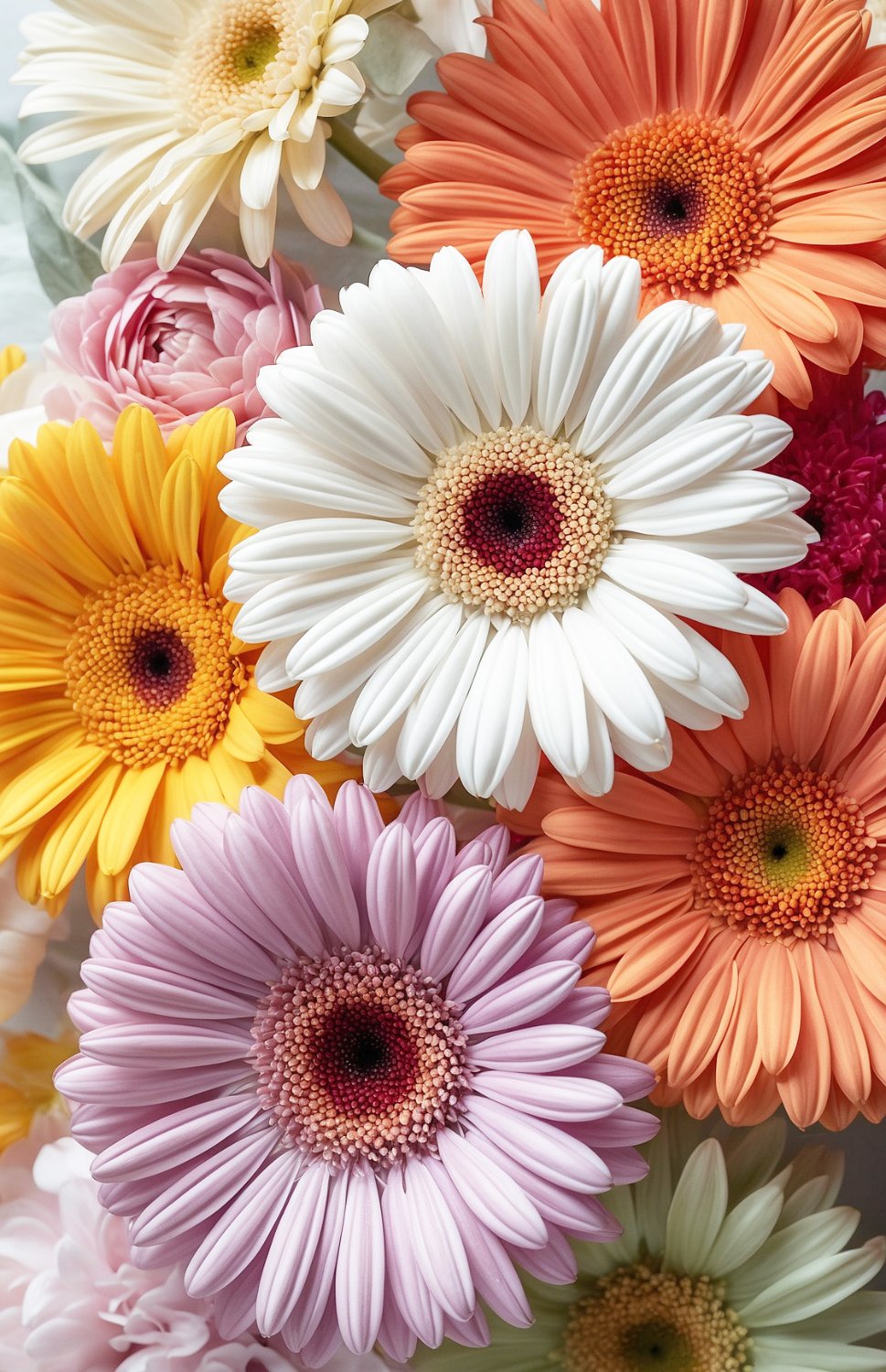 Jigsaw Puzzle | 104 pieces | Gerbera daisies, Zinnias, and African ...