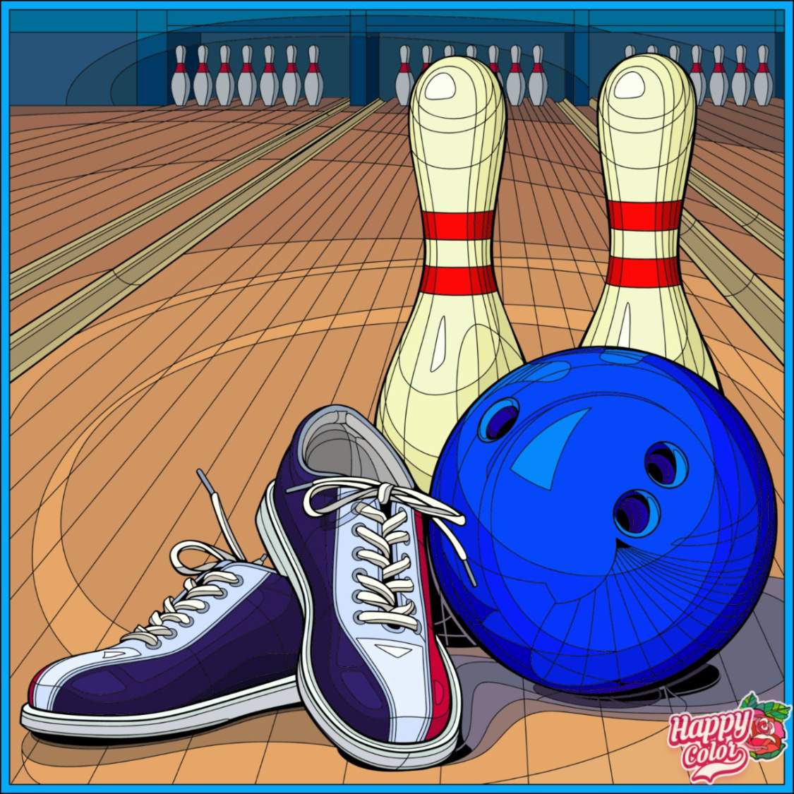 Solve Going Bowling jigsaw puzzle online with 64 pieces