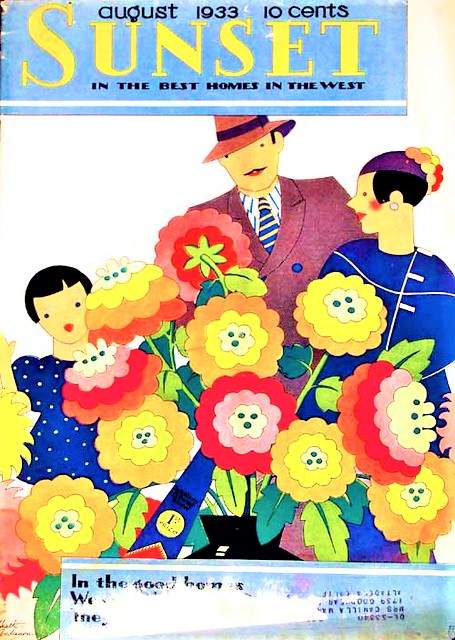 Solve Themes vintage illustrations/pictures - Sunset Magazine cover ...