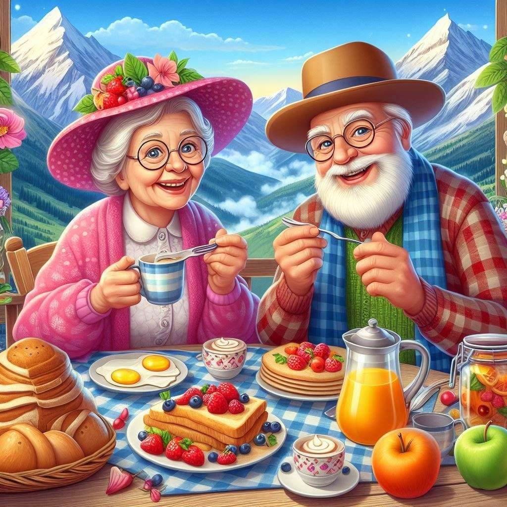 Solve Alpine Brunch jigsaw puzzle online with 121 pieces