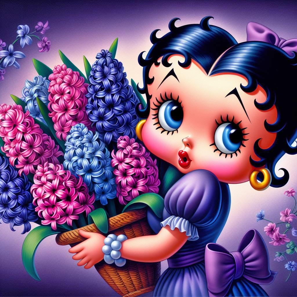 Jigsaw Puzzle | 64 pieces | Betty Boop received flowers from one of her ...