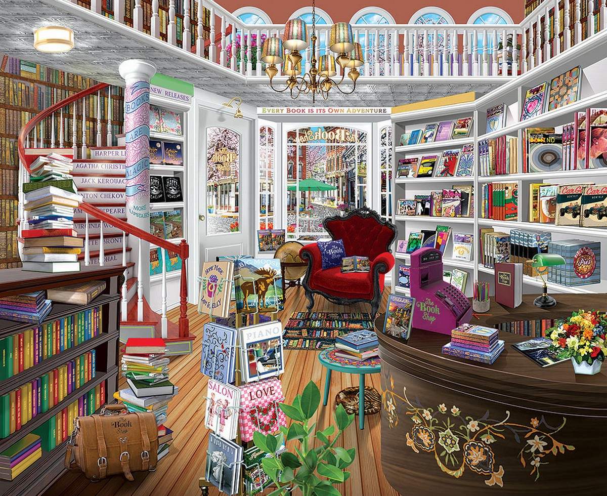 Solve The Bookshop jigsaw puzzle online with 80 pieces