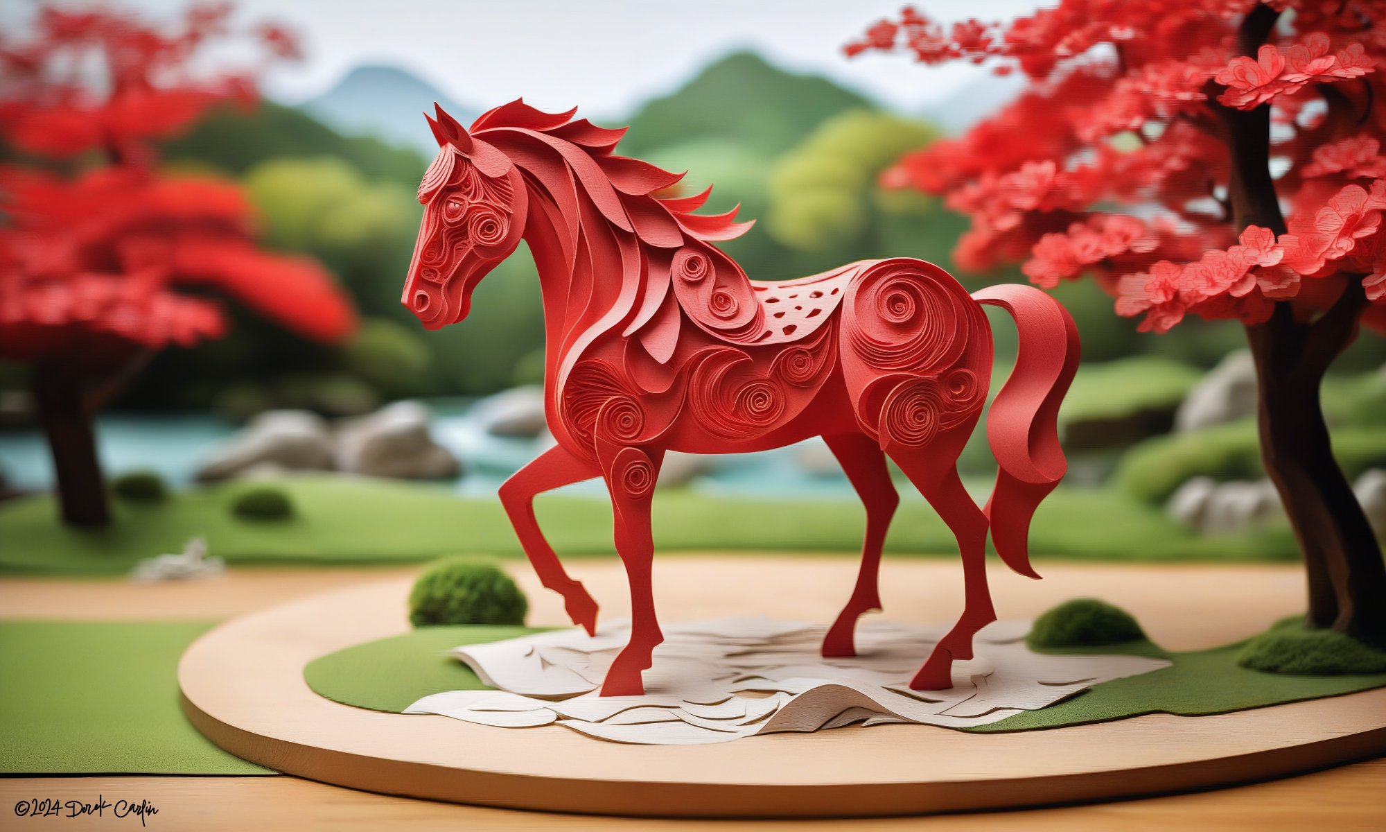 Solve Decoupage Horse jigsaw puzzle online with 84 pieces