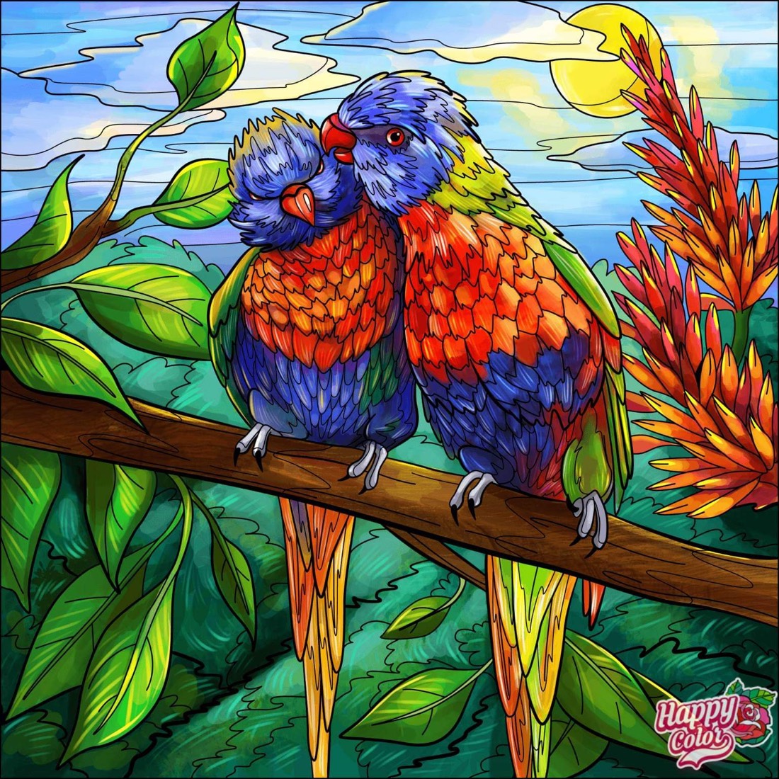 Solve Lovebirds ️ jigsaw puzzle online with 121 pieces