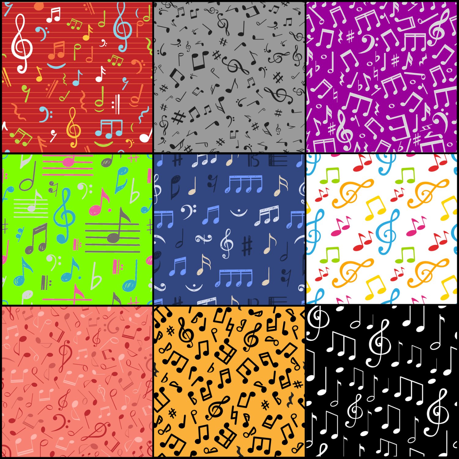 Solve Note patterns 7 jigsaw puzzle online with 81 pieces