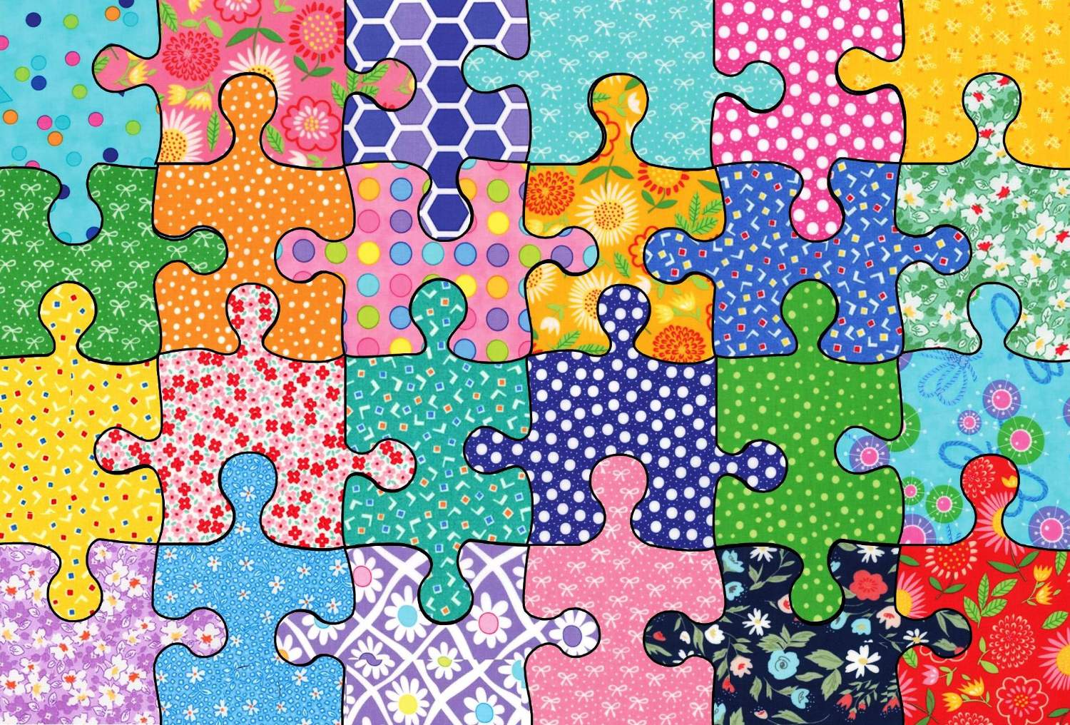 Solve Fabric patchwork jigsaw puzzle online with 70 pieces