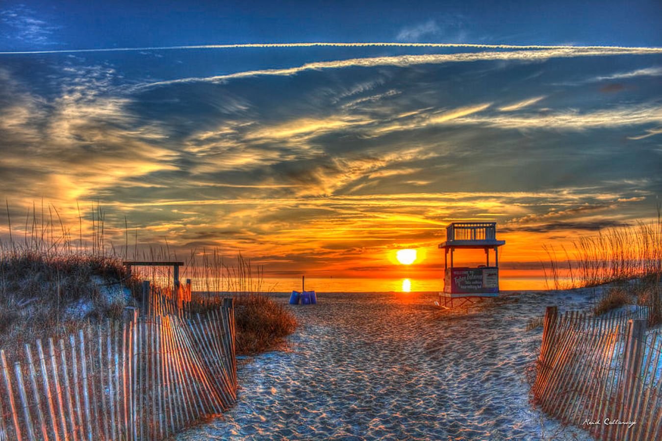 Solve Tybee Island Sunrise with life guard stand jigsaw puzzle online ...