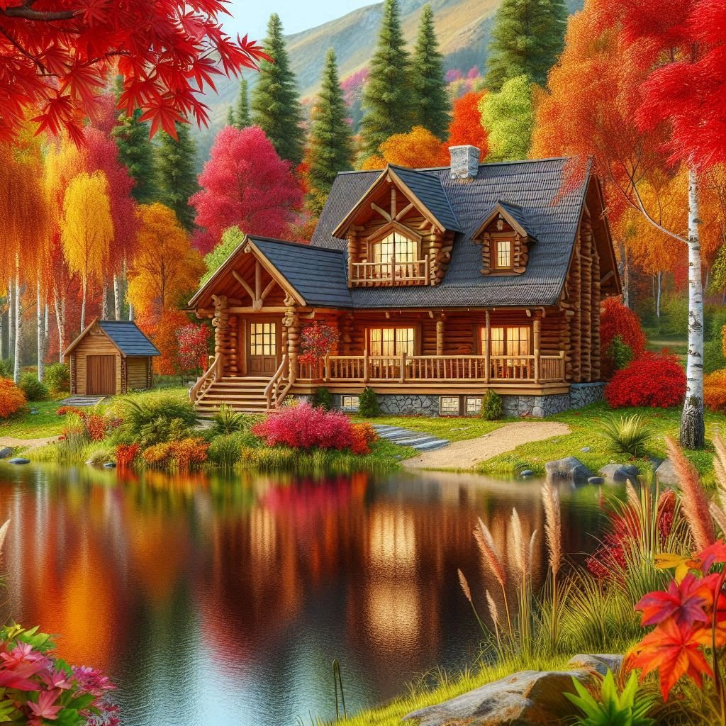 Solve Log Cabin jigsaw puzzle online with 49 pieces