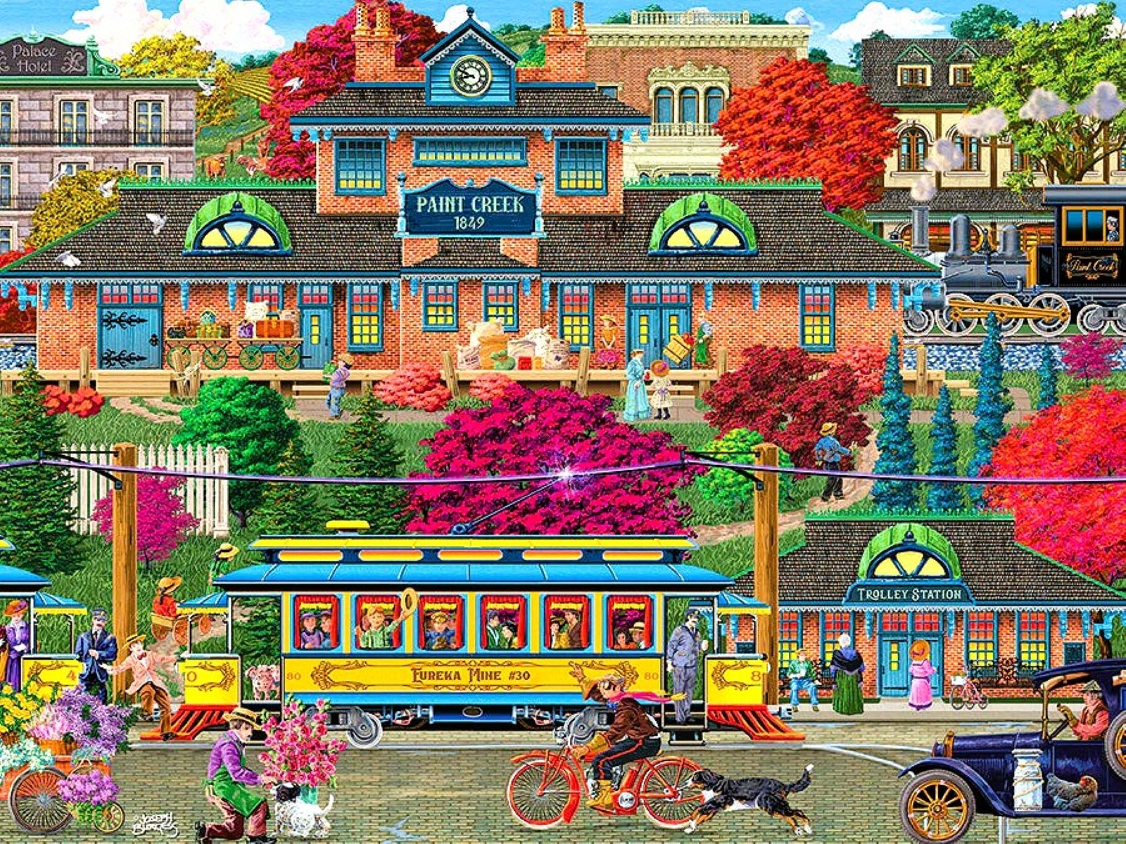 Solve Trolley Station jigsaw puzzle online with 88 pieces