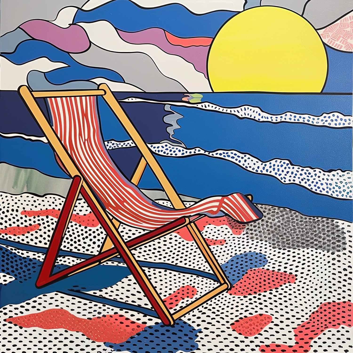Solve Pop Art Summer Beach jigsaw puzzle online with 100 pieces