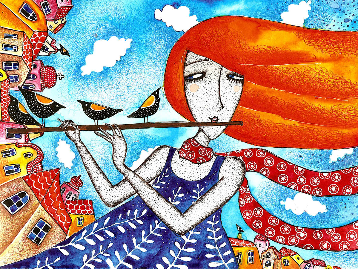 Solve Beautiful Flute Music jigsaw puzzle online with 80 pieces