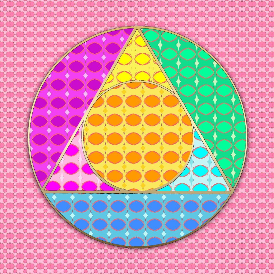 Solve GOLD EDGED PATTERNED GEO jigsaw puzzle online with 36 pieces