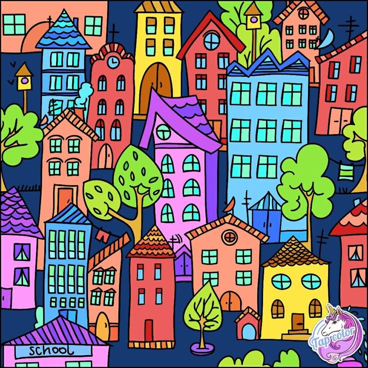 Jigsaw Puzzle | 64 pieces | Rainbow City | Jigidi