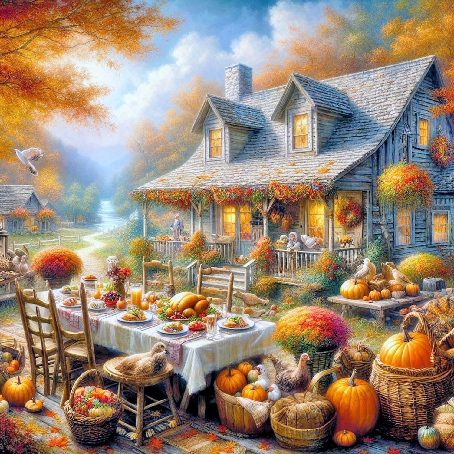 Solve Country Thanksgiving, resizable 9 to 600 pieces jigsaw puzzle ...