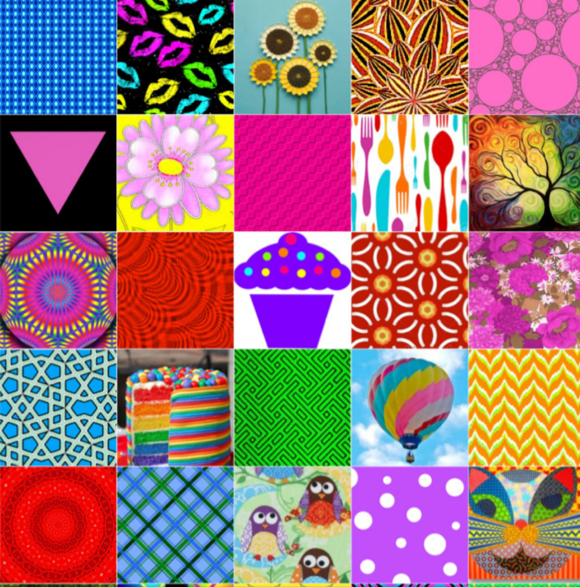 Solve 100 Color Tiles, Section 1 (L) jigsaw puzzle online with 256 pieces