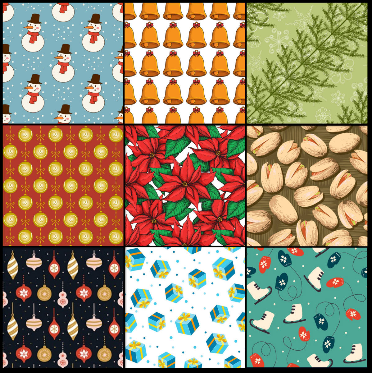 Solve Christmas pattern 2 jigsaw puzzle online with 225 pieces