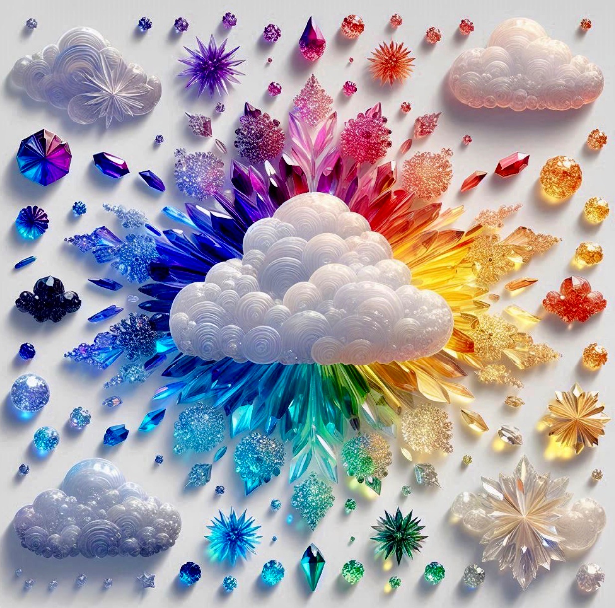 Solve Silver Rainbow Lining 💎 jigsaw puzzle online with 49 pieces