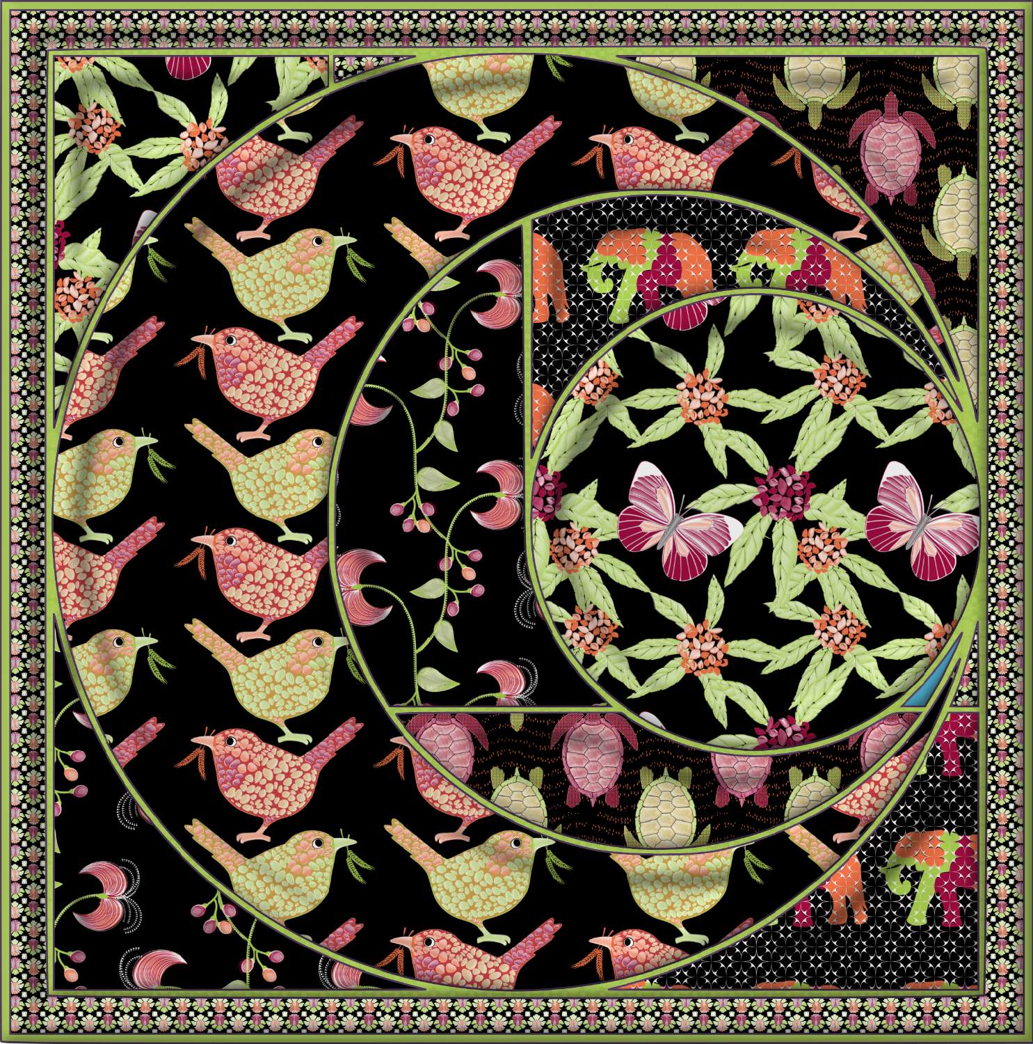 Solve Febs Floral Mosaic 144 jigsaw puzzle online with 144 pieces