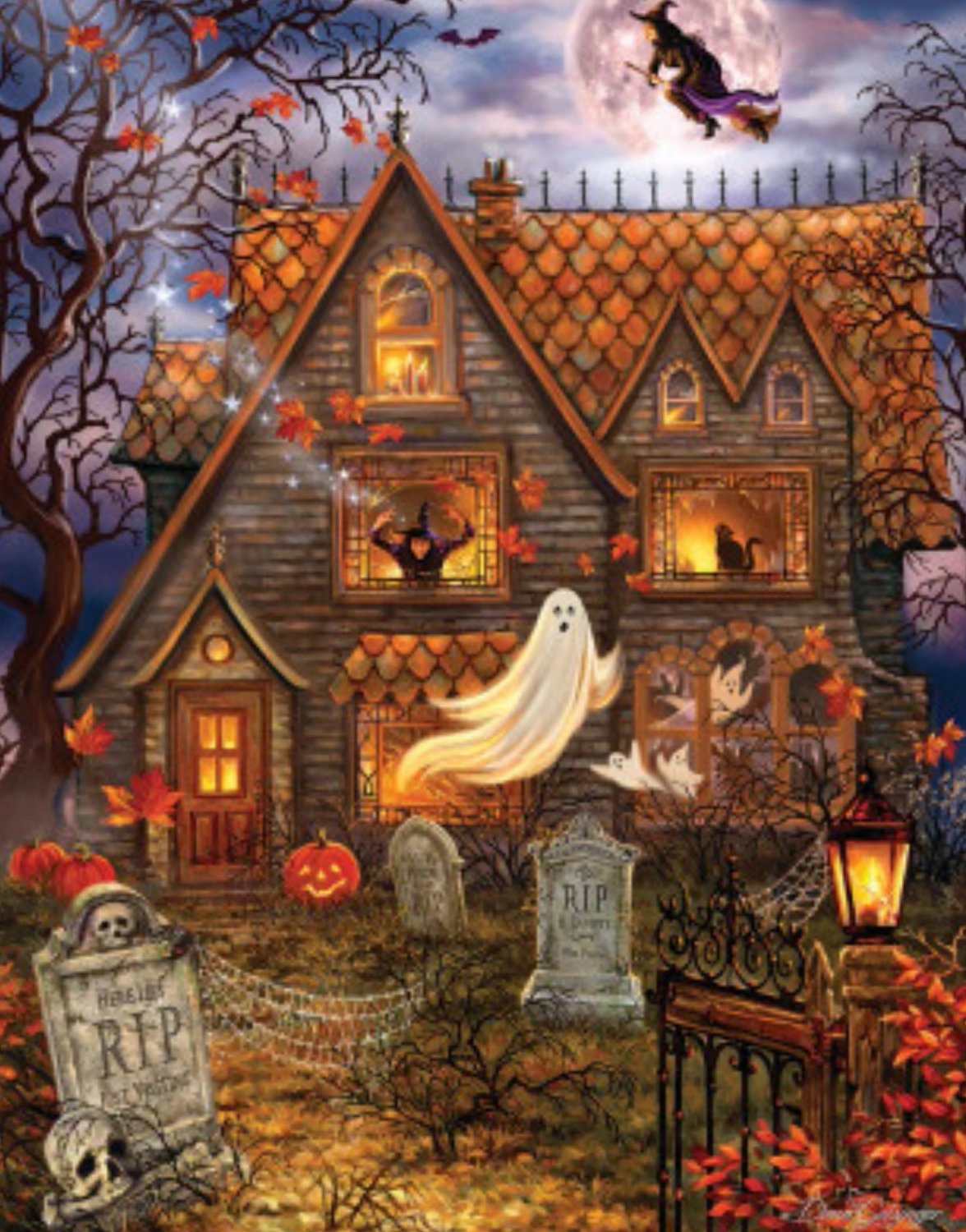 Solve 🧹 witches and ghosts getting ready for Halloween.... jigsaw ...