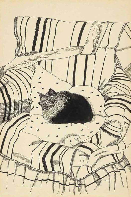 Jigsaw Puzzle | 70 pieces | Lucian Freud – The Sleeping Cat, 1944 | Jigidi