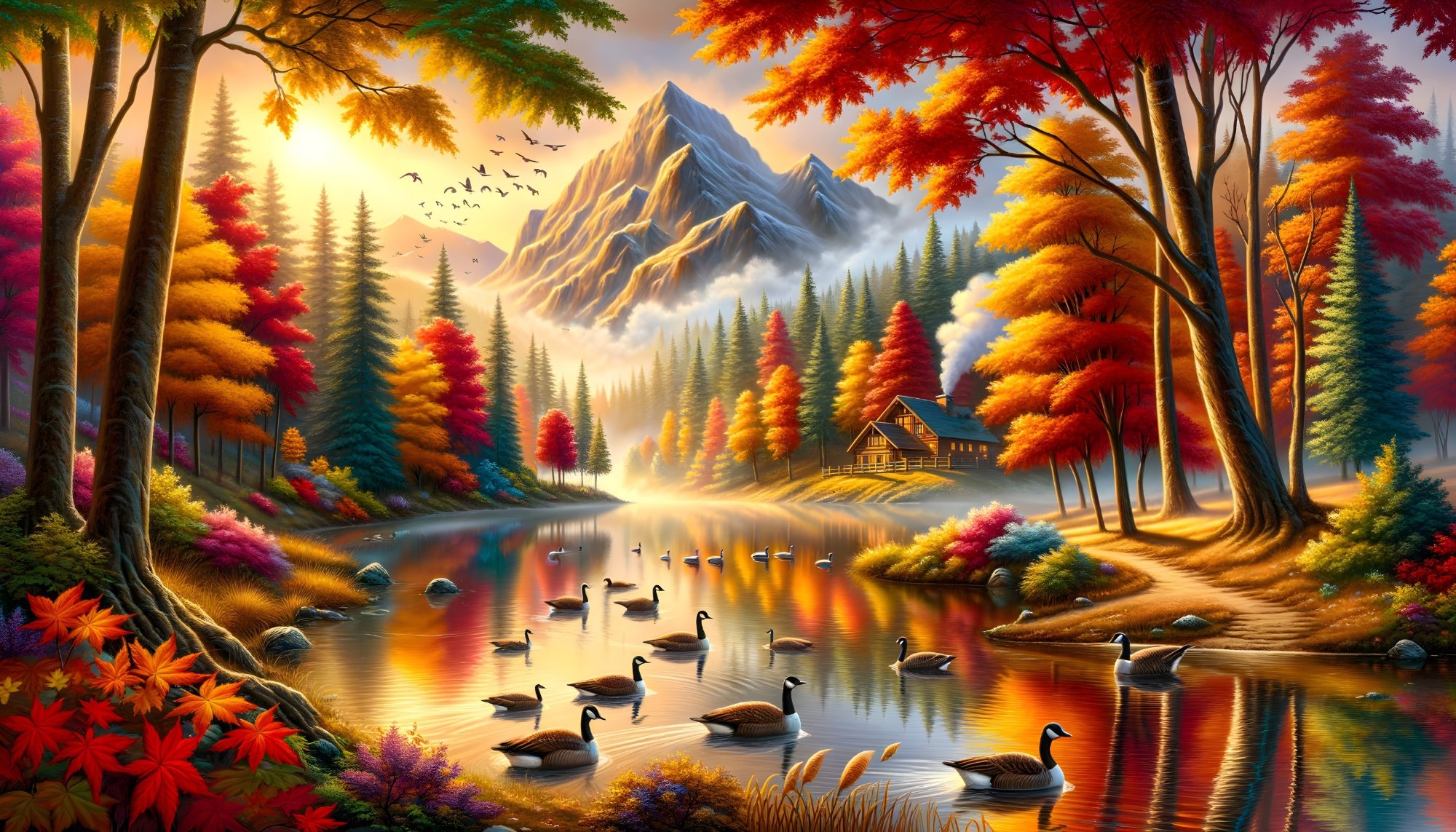 Solve PUZZLE - Lovely Autumn Landscape jigsaw puzzle online with 84 pieces