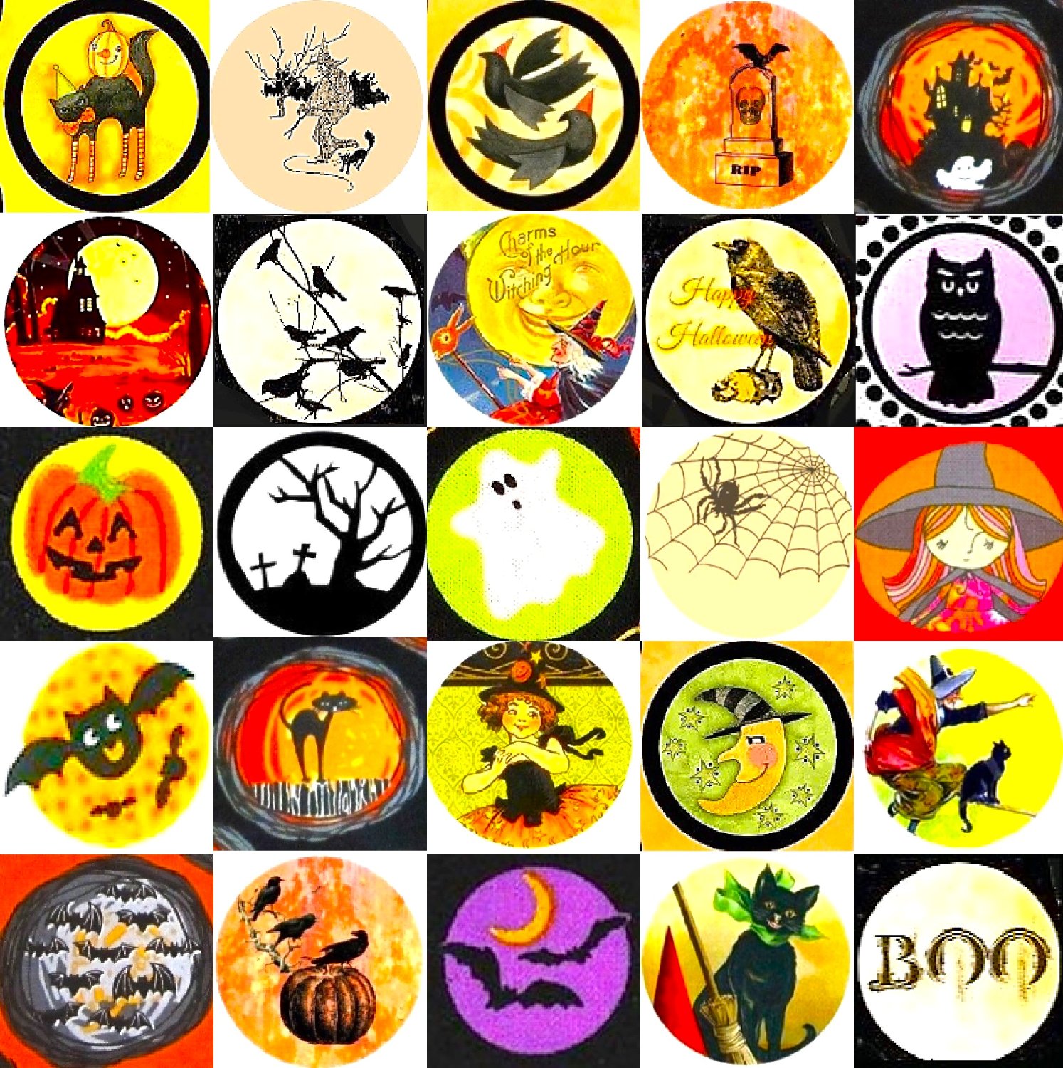 Solve HALLOWEEN CIRCLES jigsaw puzzle online with 400 pieces