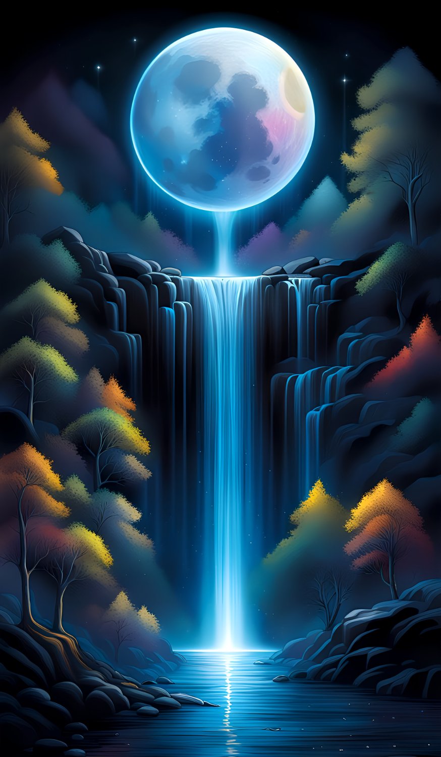 Solve Moon nightfall jigsaw puzzle online with 400 pieces