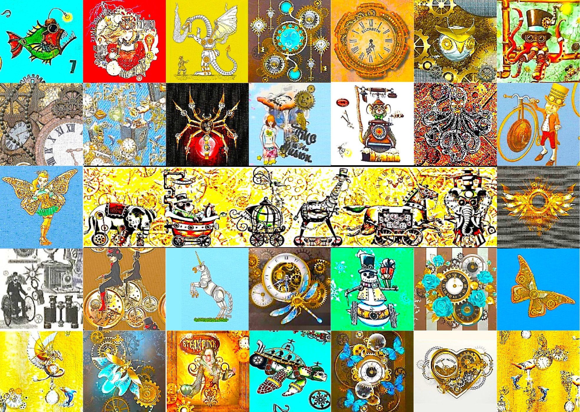 Solve PATCHWORK STEAMPUNK jigsaw puzzle online with 70 pieces