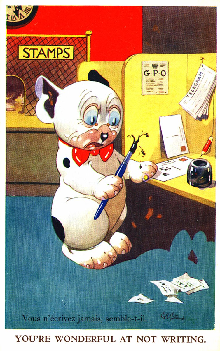 Solve Bonzo, You're wonderful at not writing, by George Ernest Studdy ...